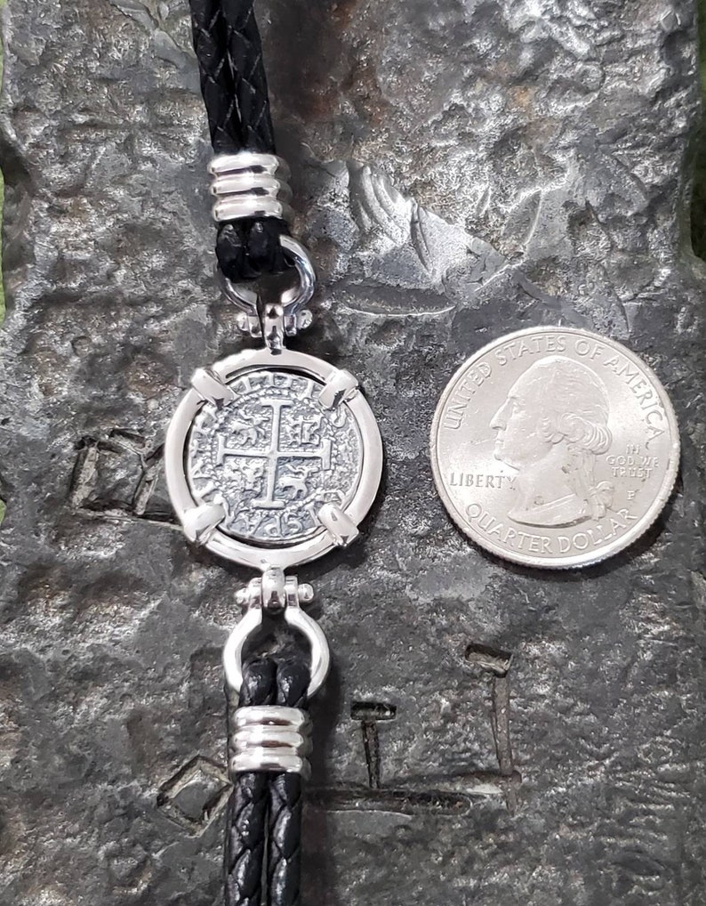 Atocha Leather Bracelet Shipwreck Treasure Coin With Shackles. - Etsy