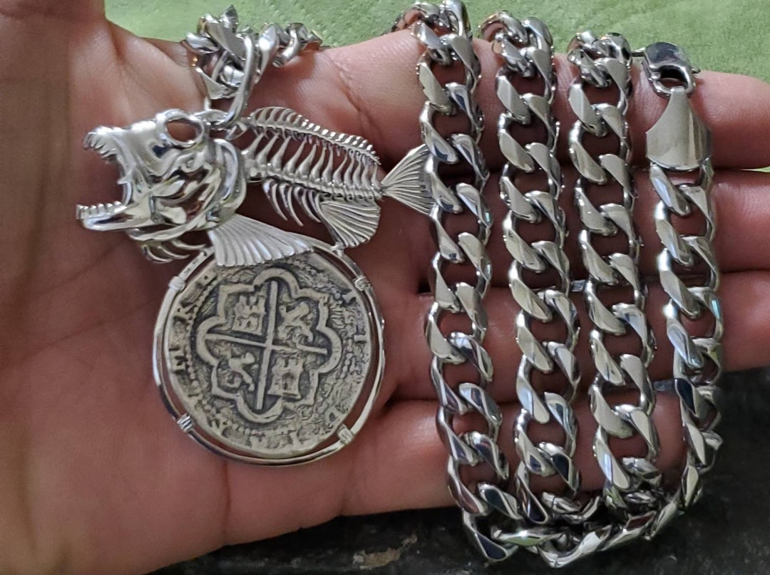 Big Atocha Skeleton Coin With Chain Shipwreck Sunken Treasure - Etsy