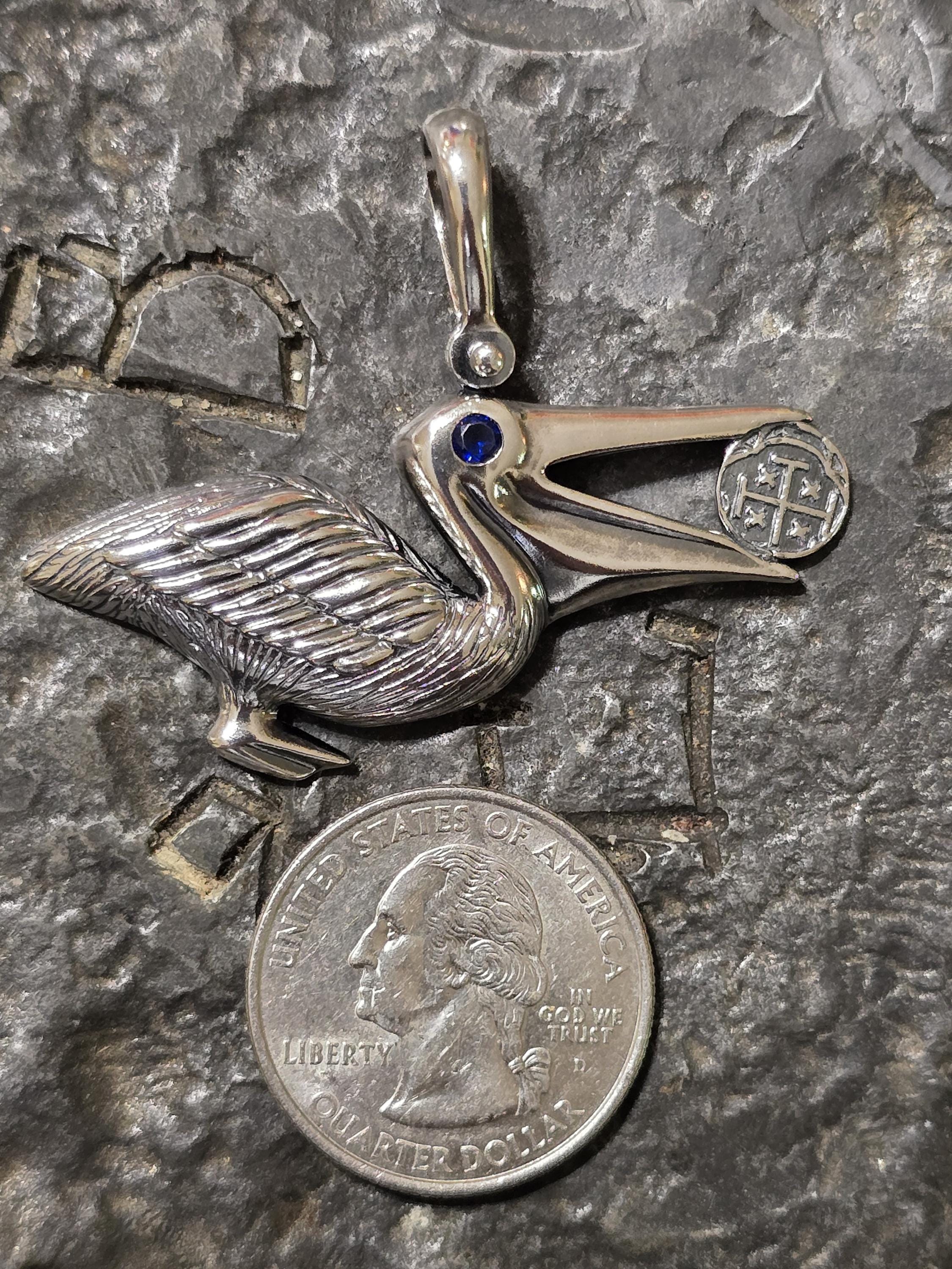 Atocha Silver Pelican Coin Pendant - Etsy