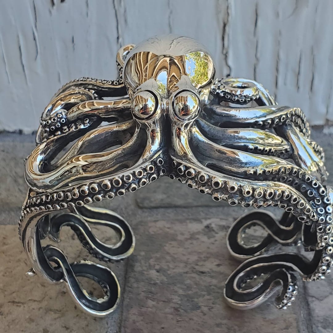 Extra Large Octopus Silver Cuff Bracelet - Etsy
