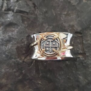 Atocha Two Tone Coin Band Ring - Etsy