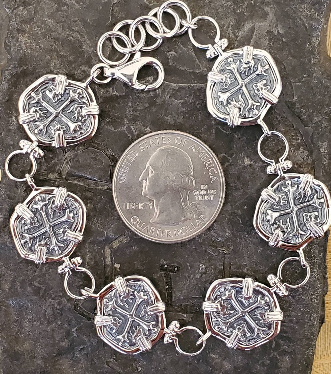 Atocha Silver Shackle Bracelet Shipwreck Sunken Treasure Coin - Etsy