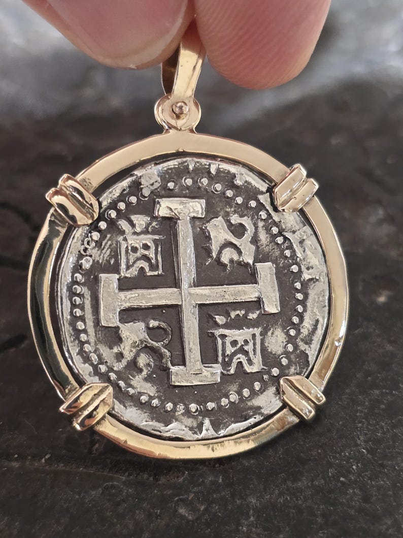 Atocha Solid 14kt Gold Bezel Silver Coin Shipwreck Sunken Treasure ...