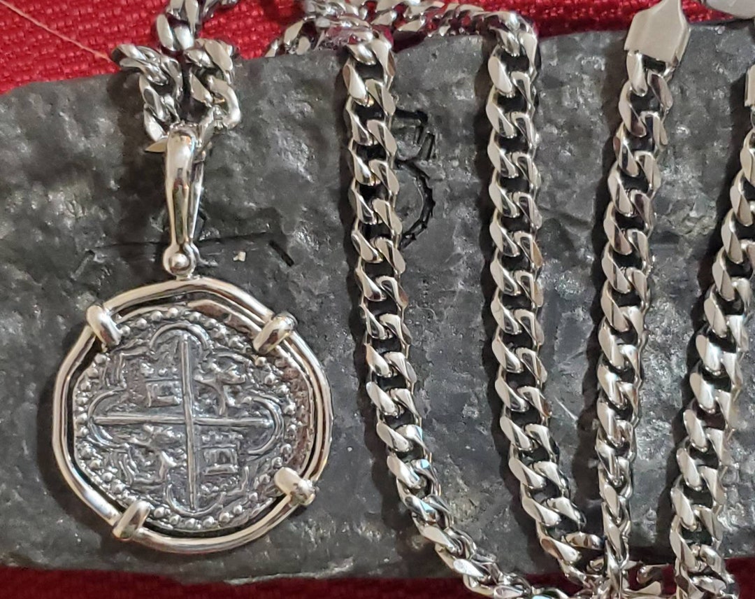 Large Atocha With Chain Sunken Treasure Shipwreck Museum Quality Coin ...