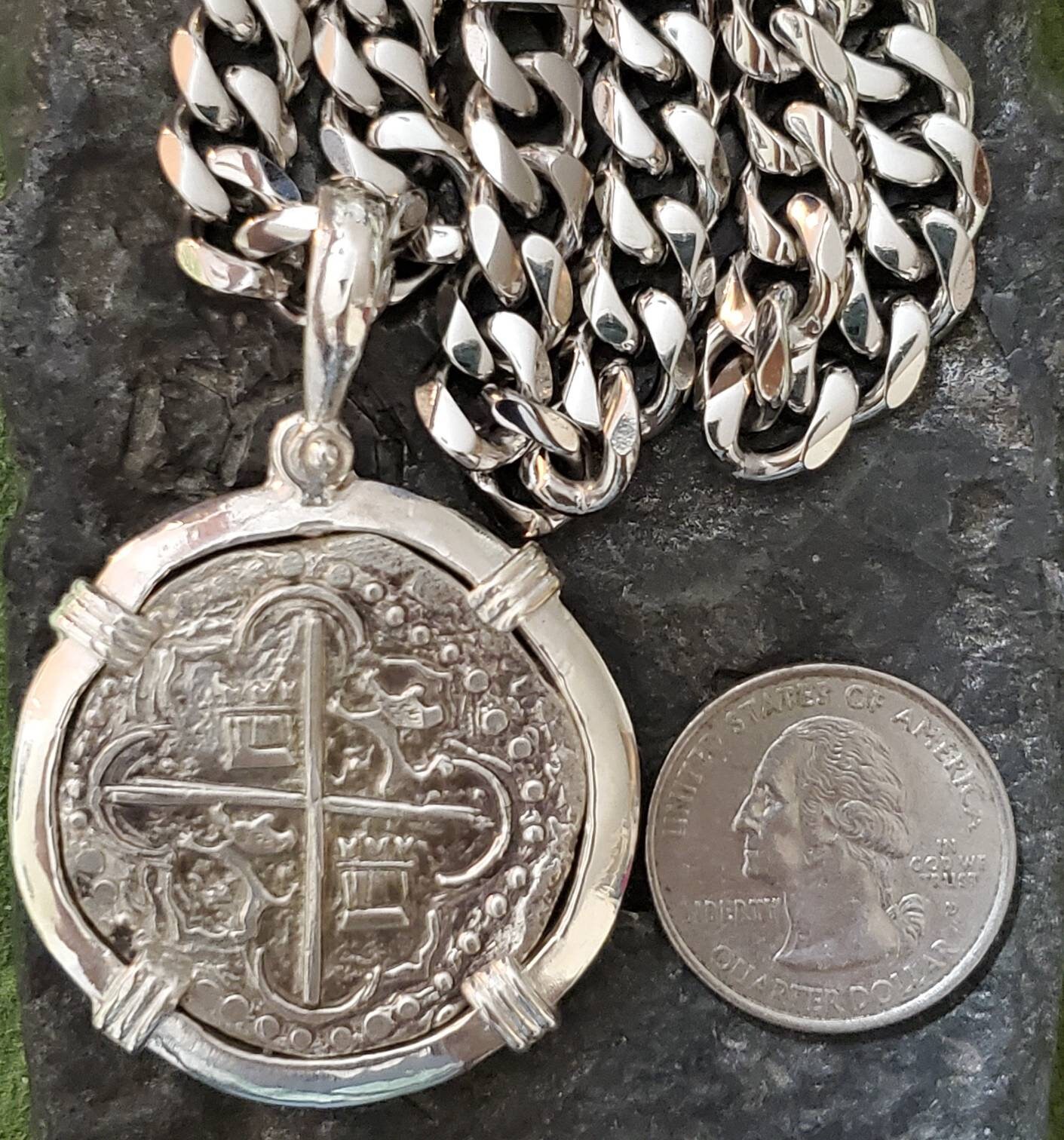 BIG Atocha Silver Coin With Chain - Etsy