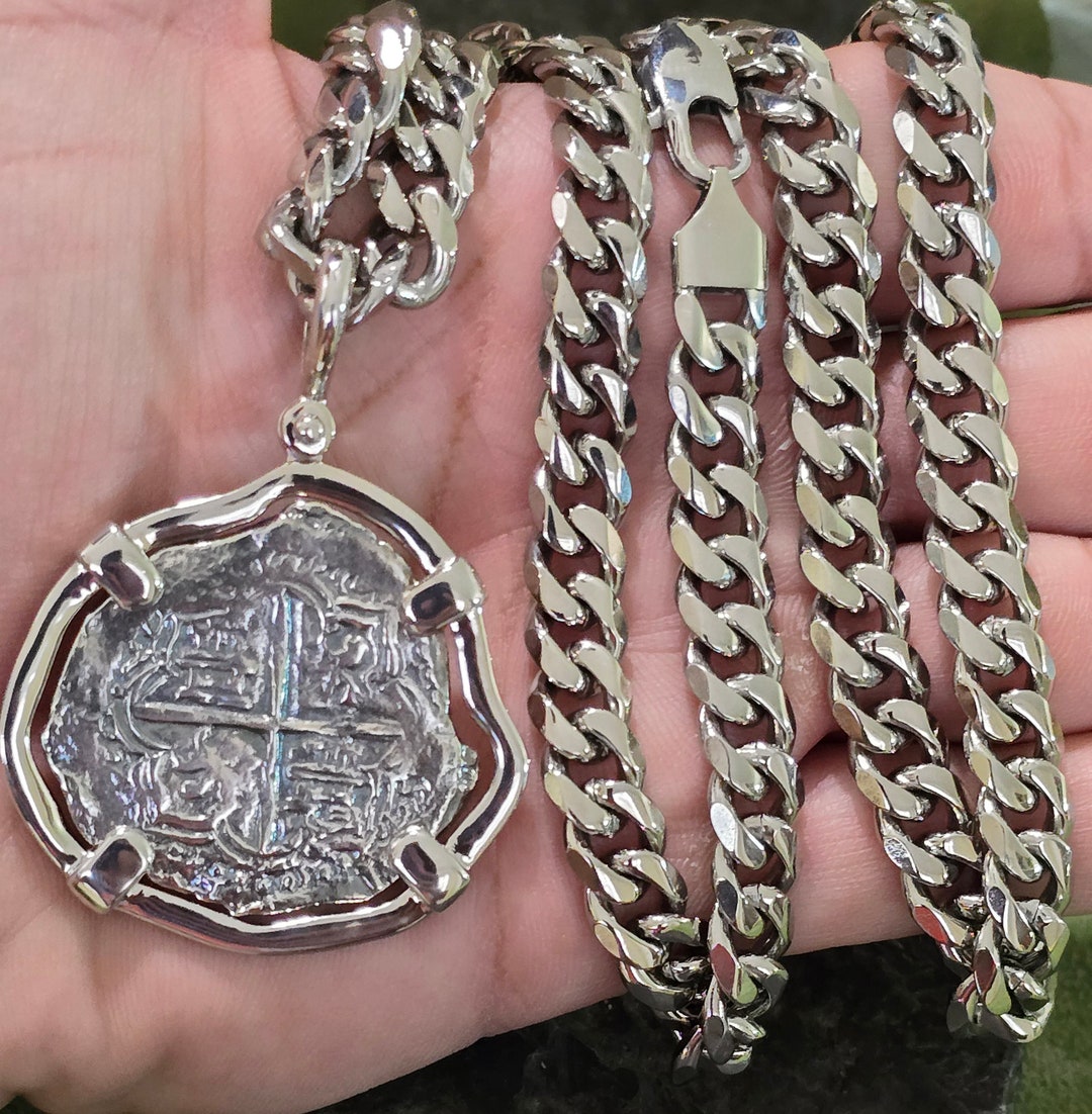 Large ATOCHA Coin With Heavy Chain Sunken Treasure Shipwreck Coin ...