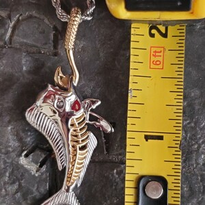 Mahi Mahi Sterling Silver 14kt Gold Overlay Skeleton Mahi on Hook ...