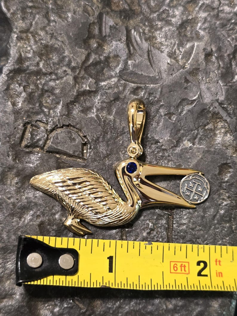 Atocha 14kt Gold Vermeil Pelican Coin Pendant - Etsy