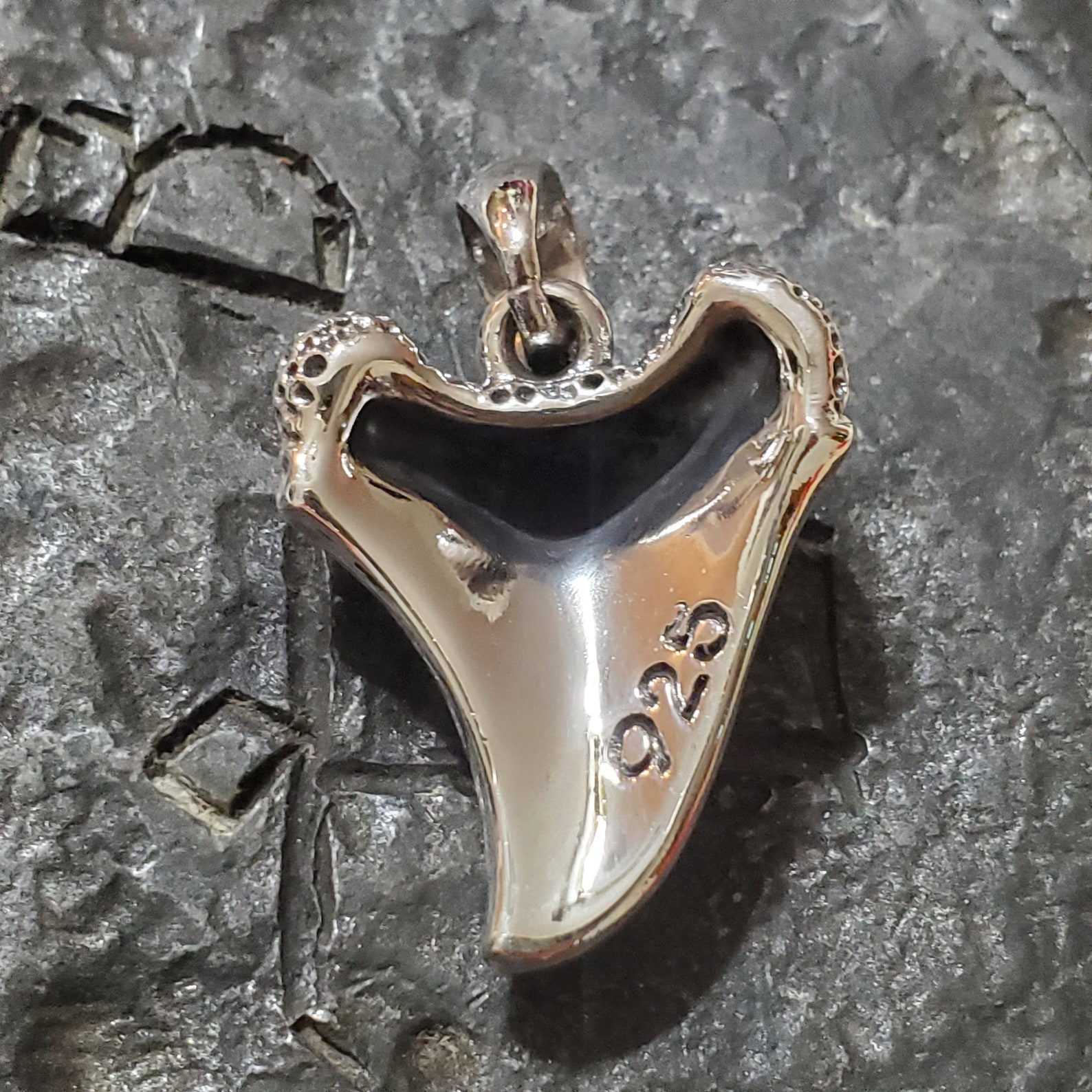 Sterling Silver Shark Tooth With Abalone Inlay Pendant - Etsy