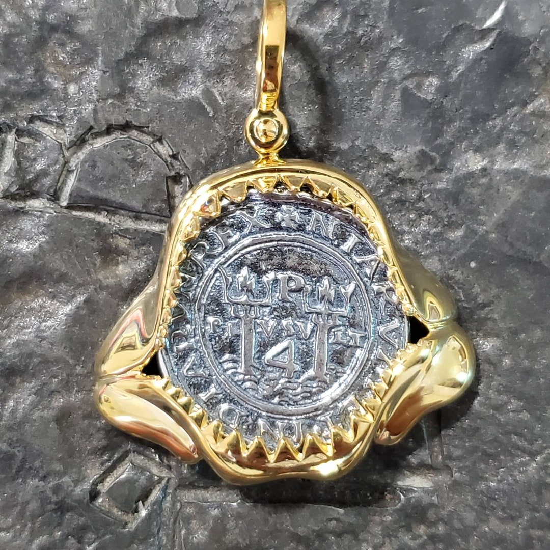 Atocha Pendant 14kt Gold Plated Shark Jaw Coin - Etsy