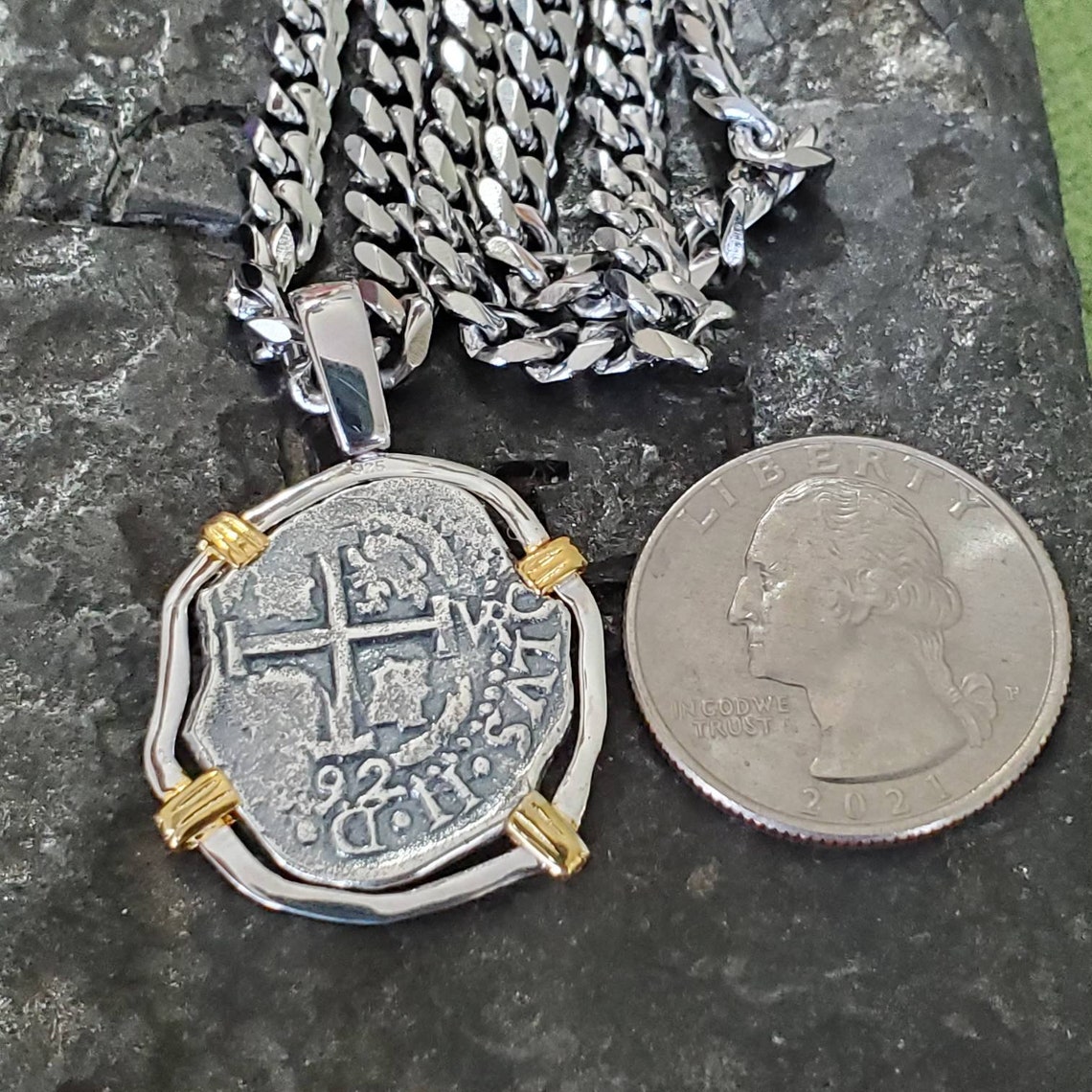 Atocha Silver Coin With Heavy Chain - Etsy