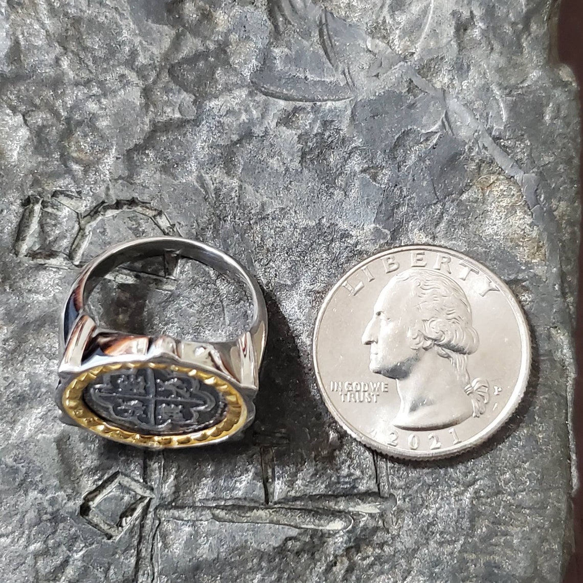 Atocha Ring Shipwreck Treasure Coin 14kt Gold Overlay | Etsy