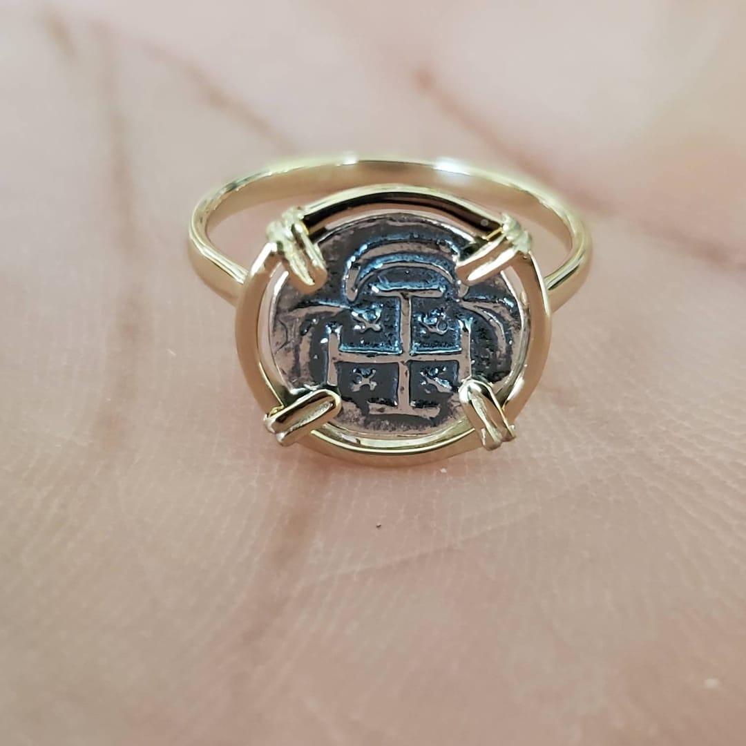 Atocha Ring Genuine 14kt Gold Band Shipwreck Treasure Coin - Etsy