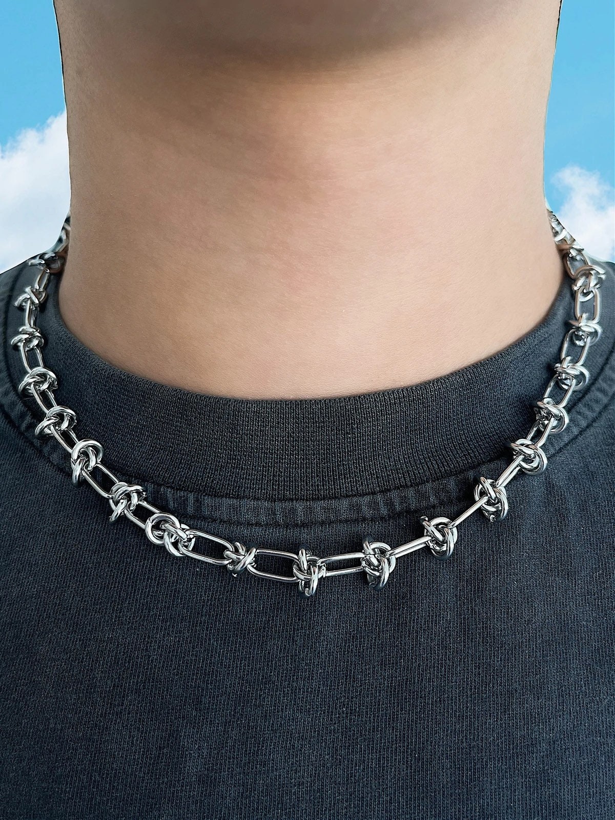 Silver Barbed Wire Necklace Etsy