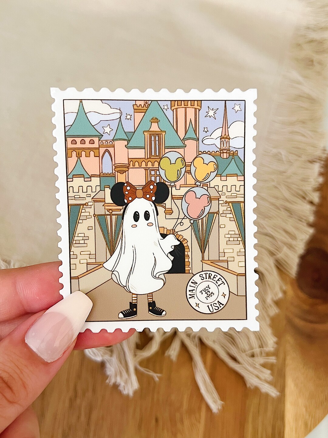 Magical Mainstreet Ghosty Stamp Sticker, White Vinyl Sticker - Etsy