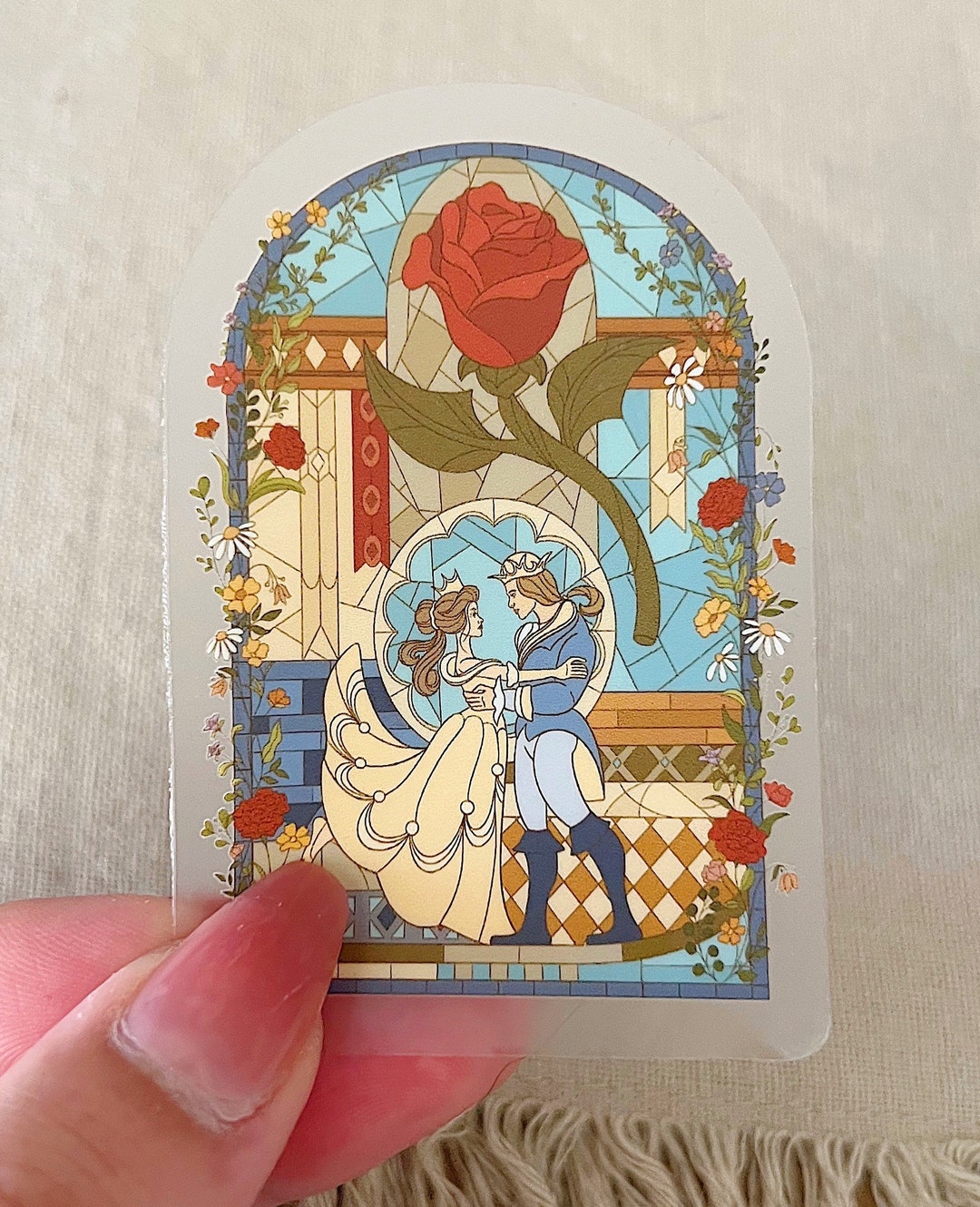 Beauty & the Beast Sticker, Clear Vinyl Sticker - Etsy