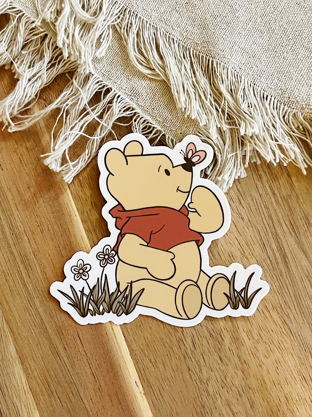 Winnie Sticker, White Vinyl Sticker - Etsy