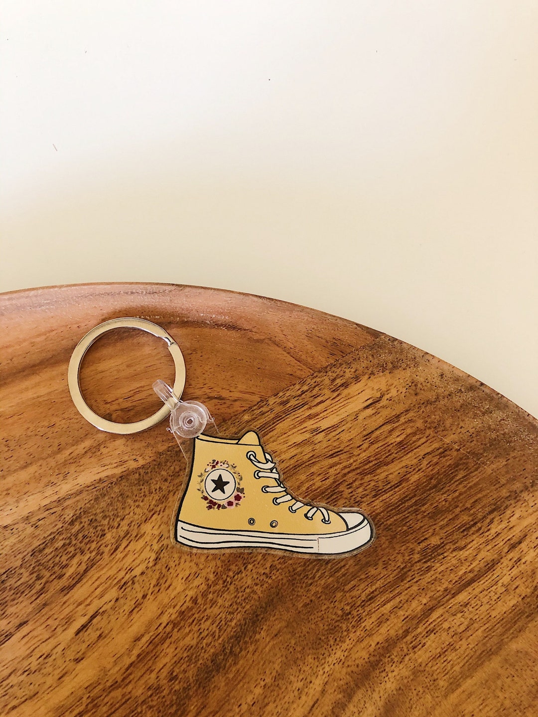 Yellow Embroidered Converse Keychain - Etsy