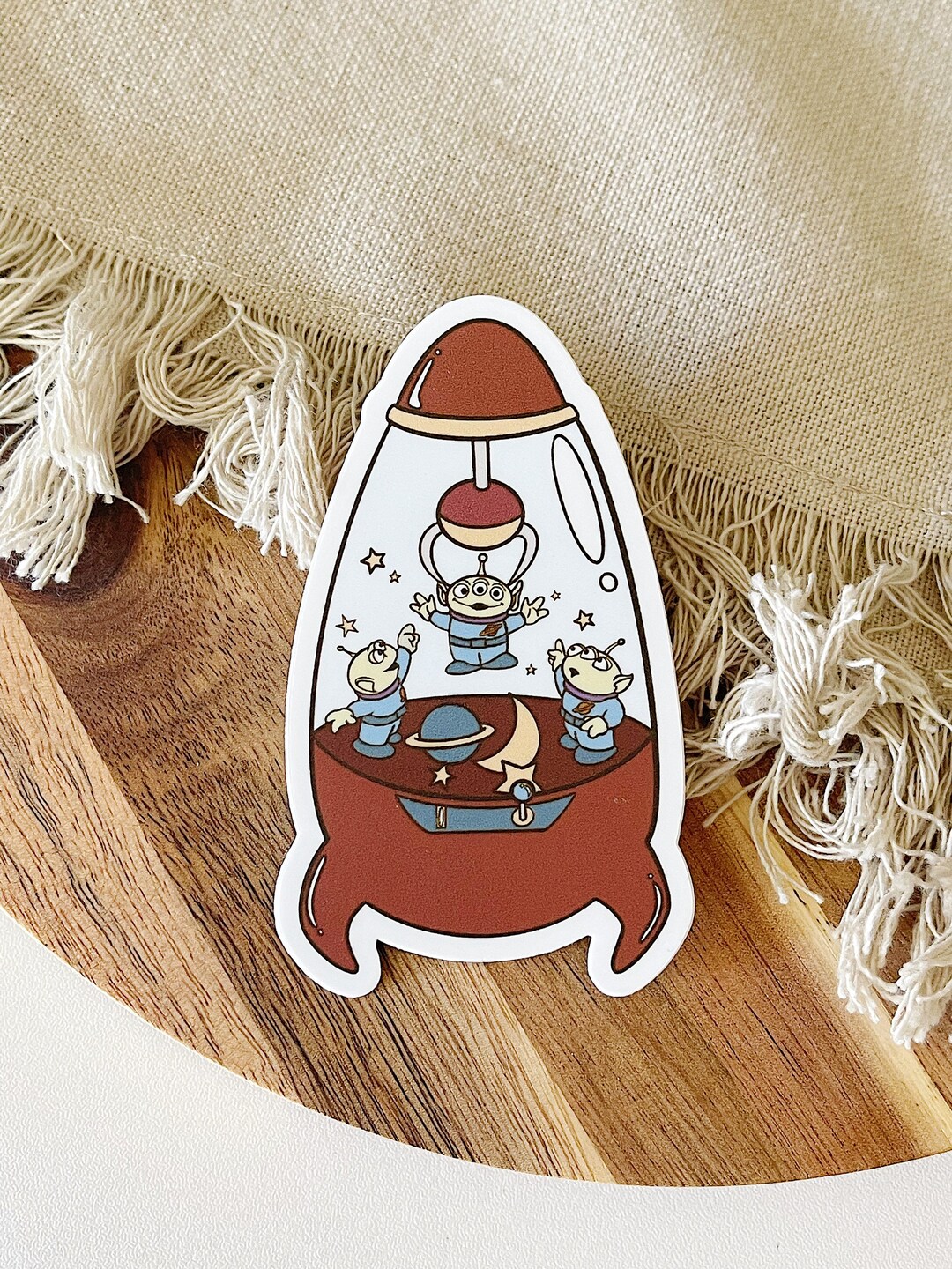 Toy Aliens Sticker White Vinyl Sticker Etsy