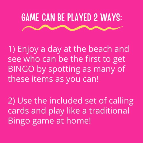 Beach Day Bingo Printable - Fun Game for Kids - Summer Vacation ...