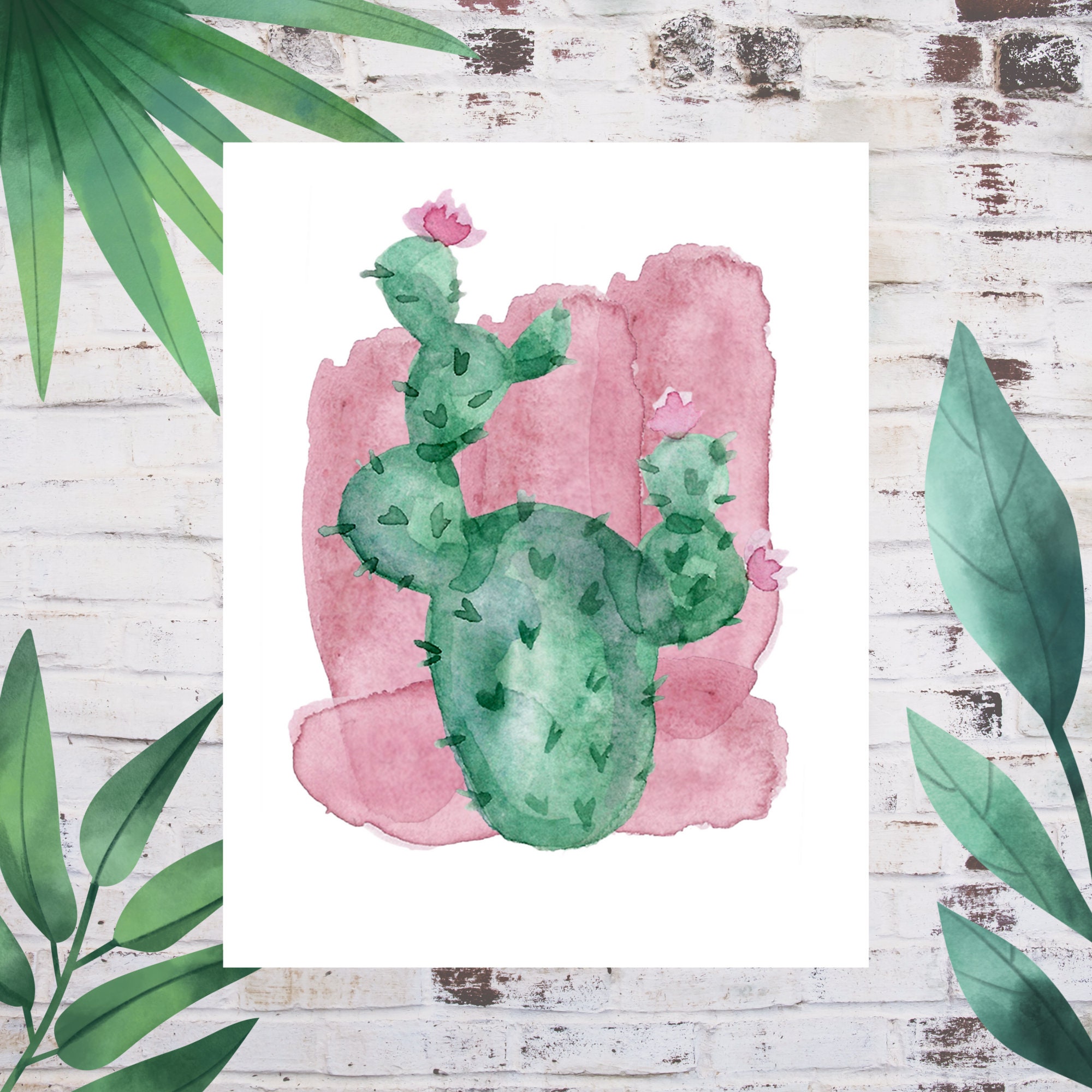 Watercolor Cactus - 8x10in. Digital Print - Home Decor - Wall Hanging ...