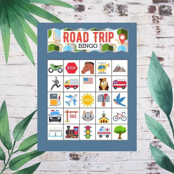 Road Trip Bingo Printable Fun Game for Kids Vacation | Etsy