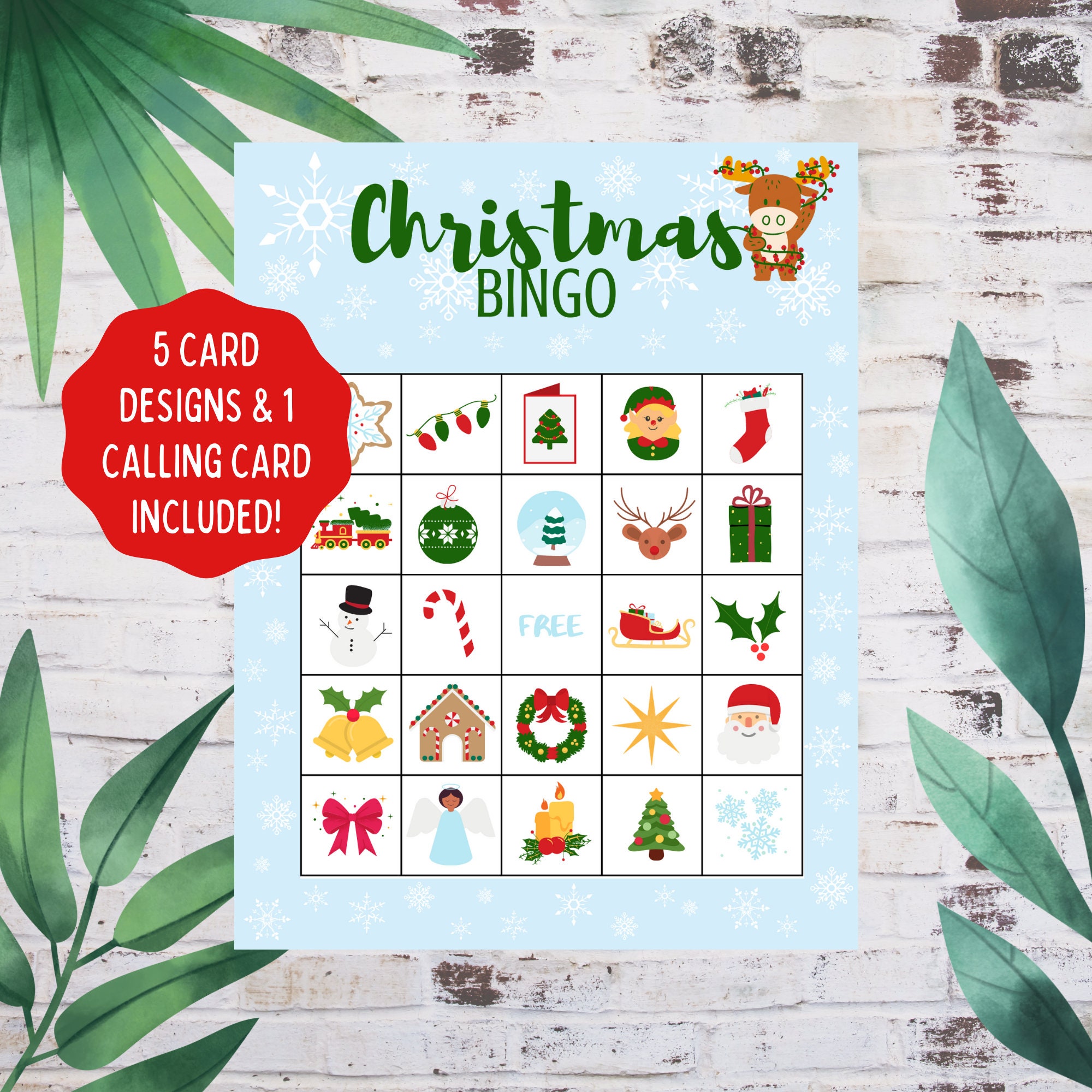 Christmas Bingo Printable - Fun Game for Kids - Holiday Activity - Etsy