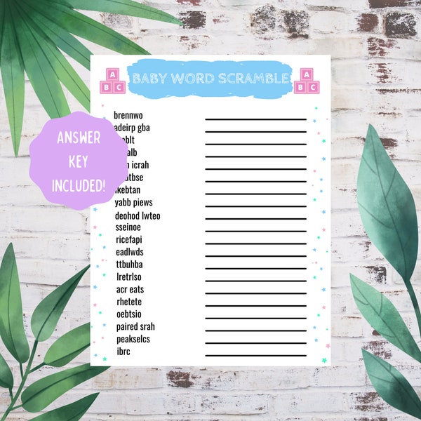 Word Baby Shower - Etsy