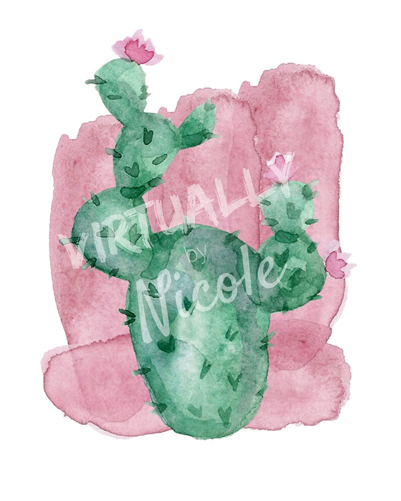 Watercolor Cactus - 8x10in. Digital Print - Home Decor - Wall Hanging ...