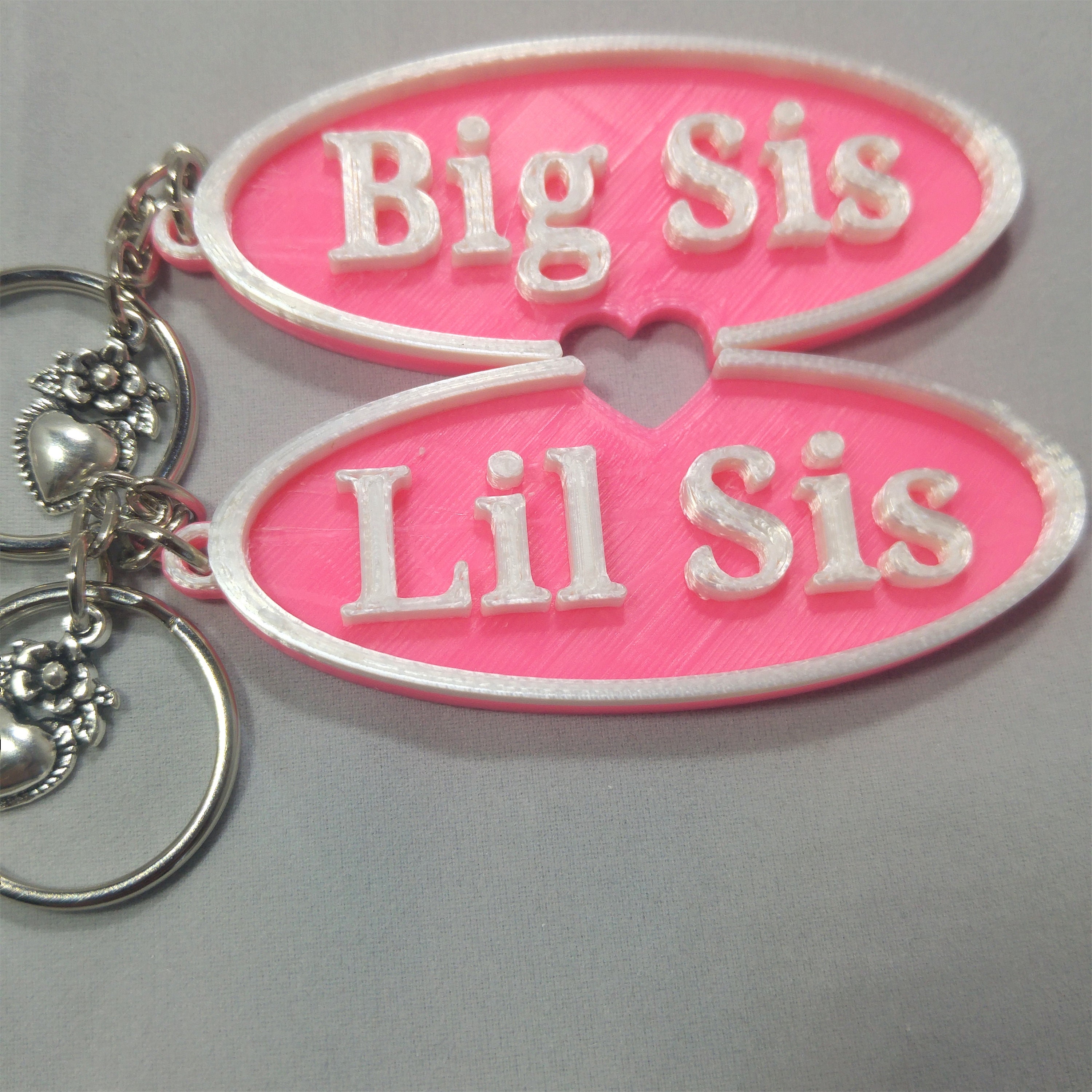 Big Sister Little Sister Keyring Keychain Twins Mum Mam Auntie Grandma ...