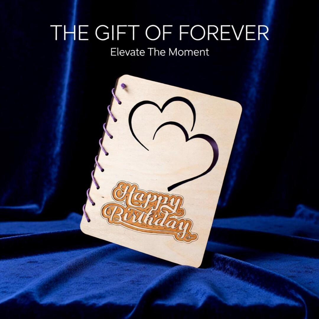 Laser Engraved Birch Ply Birthday Card: Wooden Keepsake, - Etsy