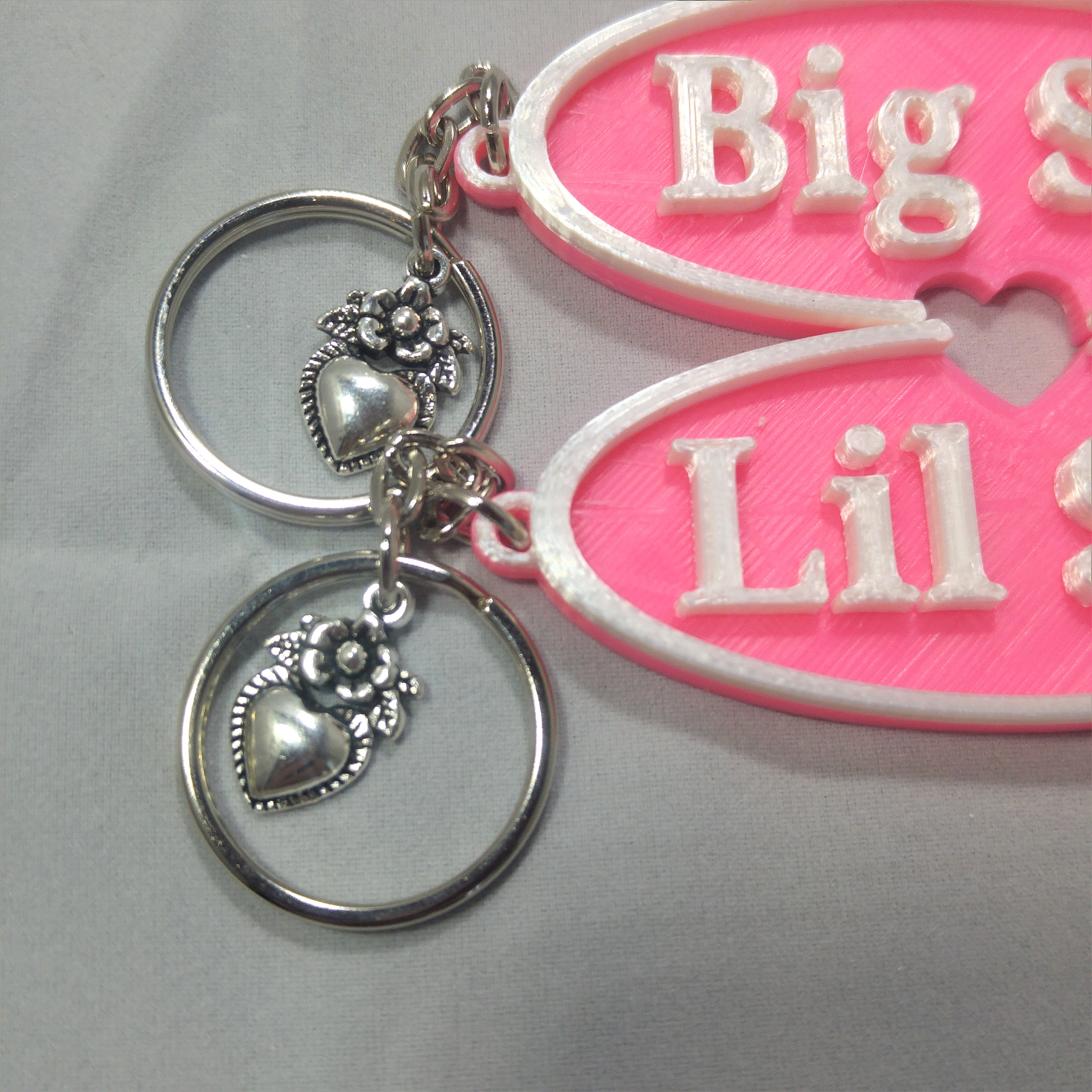 Big Sister Little Sister Keyring Keychain Twins Mum Mam Auntie Grandma ...