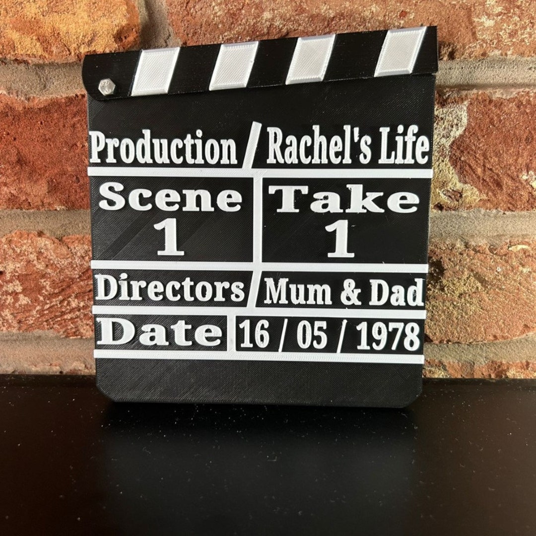 Personalised 3d Clapperboard, Childs Room, Friends Gift, Nursery ...