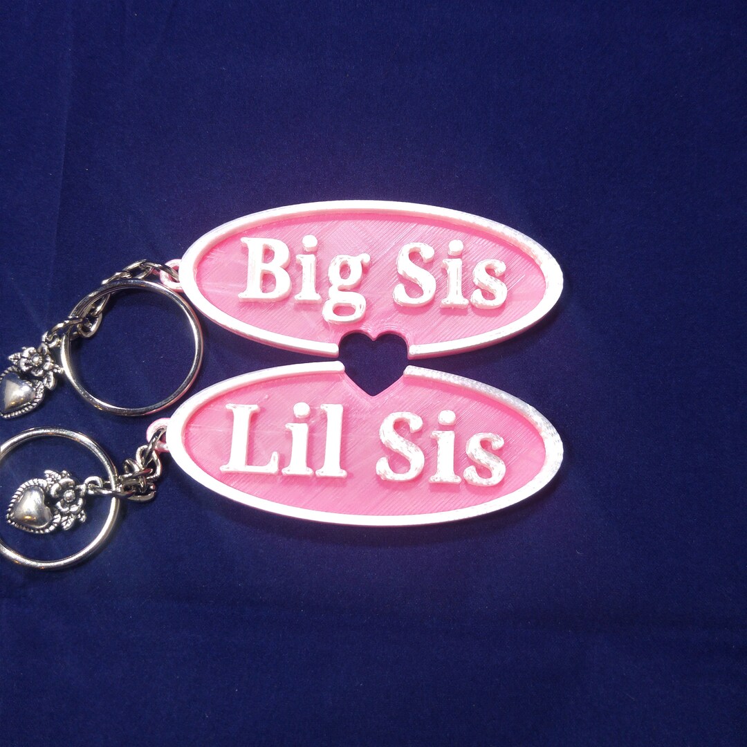 Big Sister Little Sister Keyring Keychain Twins Mum Mam Auntie Grandma ...