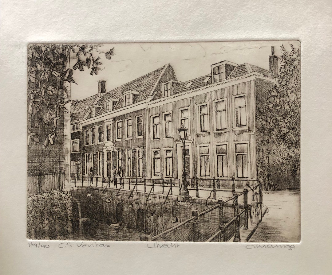 Engraving of the Student Association C.S. Veritas in Utrecht - Etsy