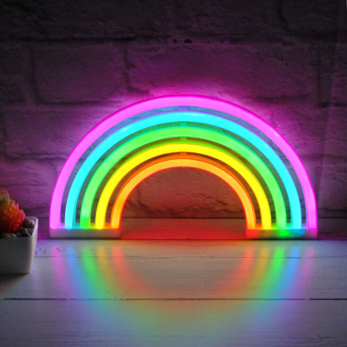 Colourful rainbow led neon light stand wall bar lamp home | Etsy