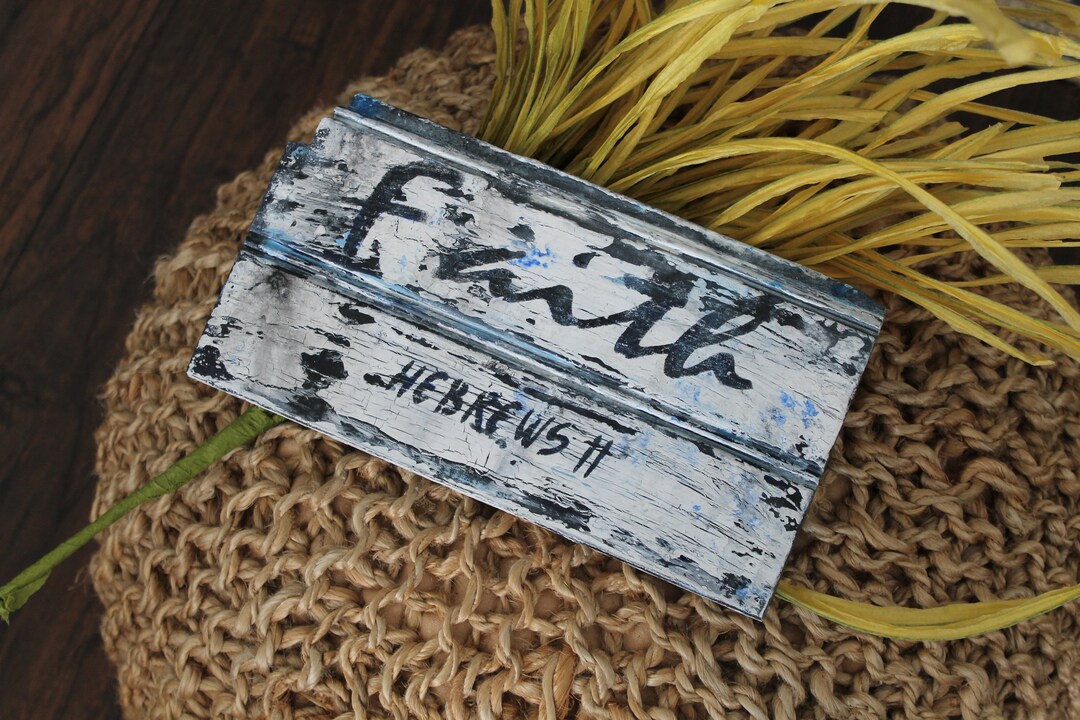 Vintage Faith Blue Wood Sign, Vintage Signs, Christian Wood Signs ...