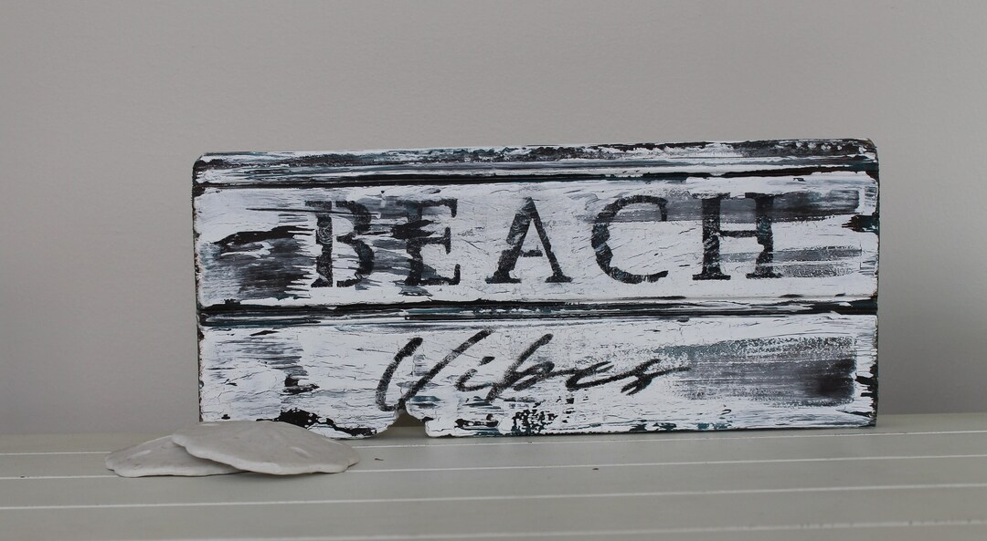 Vintage Beach Vibes Wood Sign, Distressed Signs, Beach Signs, Vintage ...