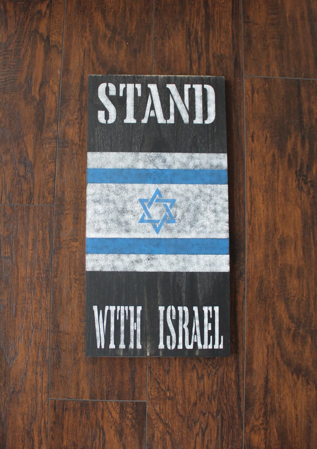 Stand With Israel Large Wood Sign, Rectangle Signs, Black and White ...