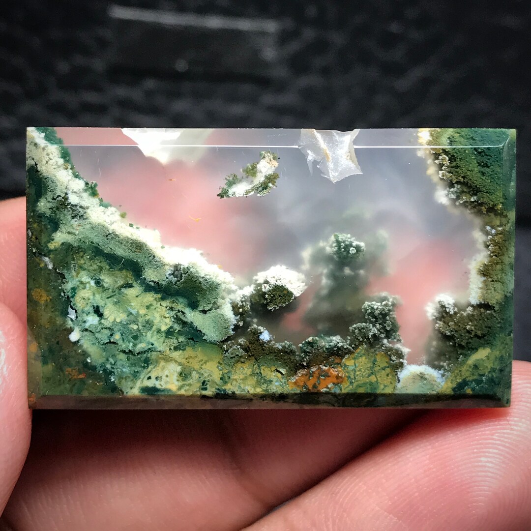 Scenic Moss Agate Cabochon, Moss With Botryoidal Calcedony, Gifts for ...