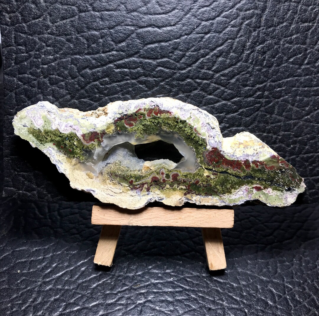 Scenic Moss Agate Polished Slabs 216x48x7,5 Mm, Gift for Her, Table ...