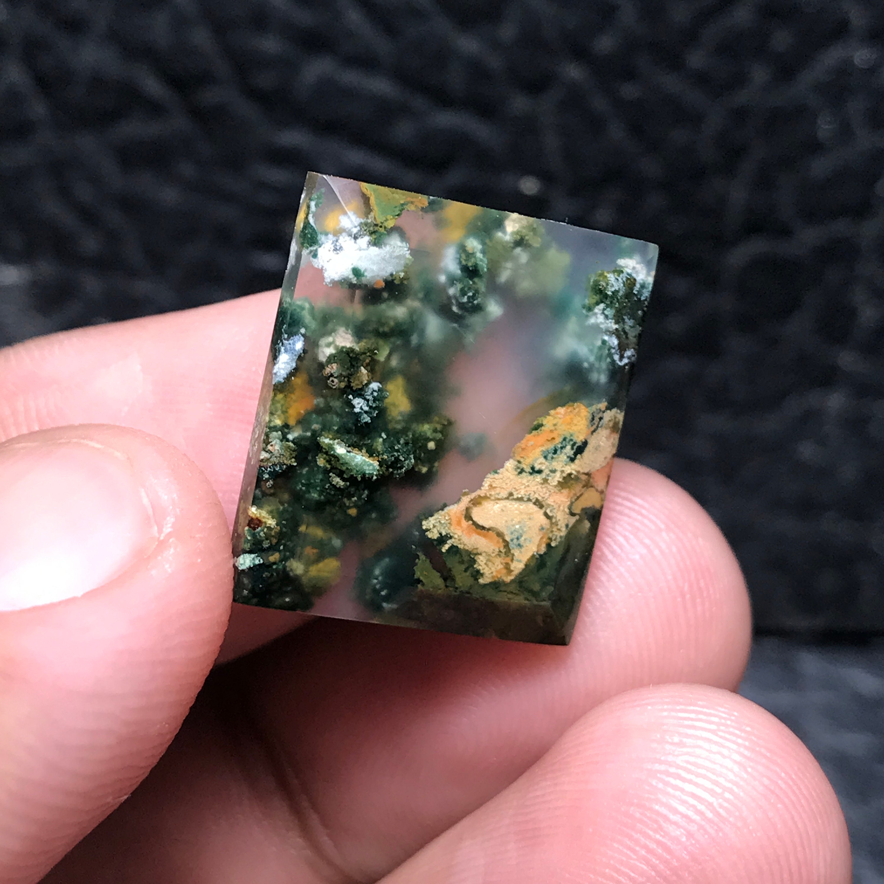 Scenic Moss Agate Emerald Cut Java Moss Gemstone for - Etsy