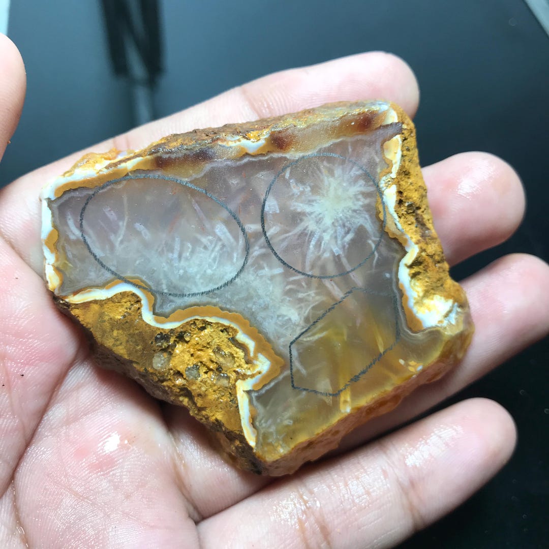 Unpolished Tube Agate Slab: Natural Gemstone Collection (57x42x9 Mm) - Etsy