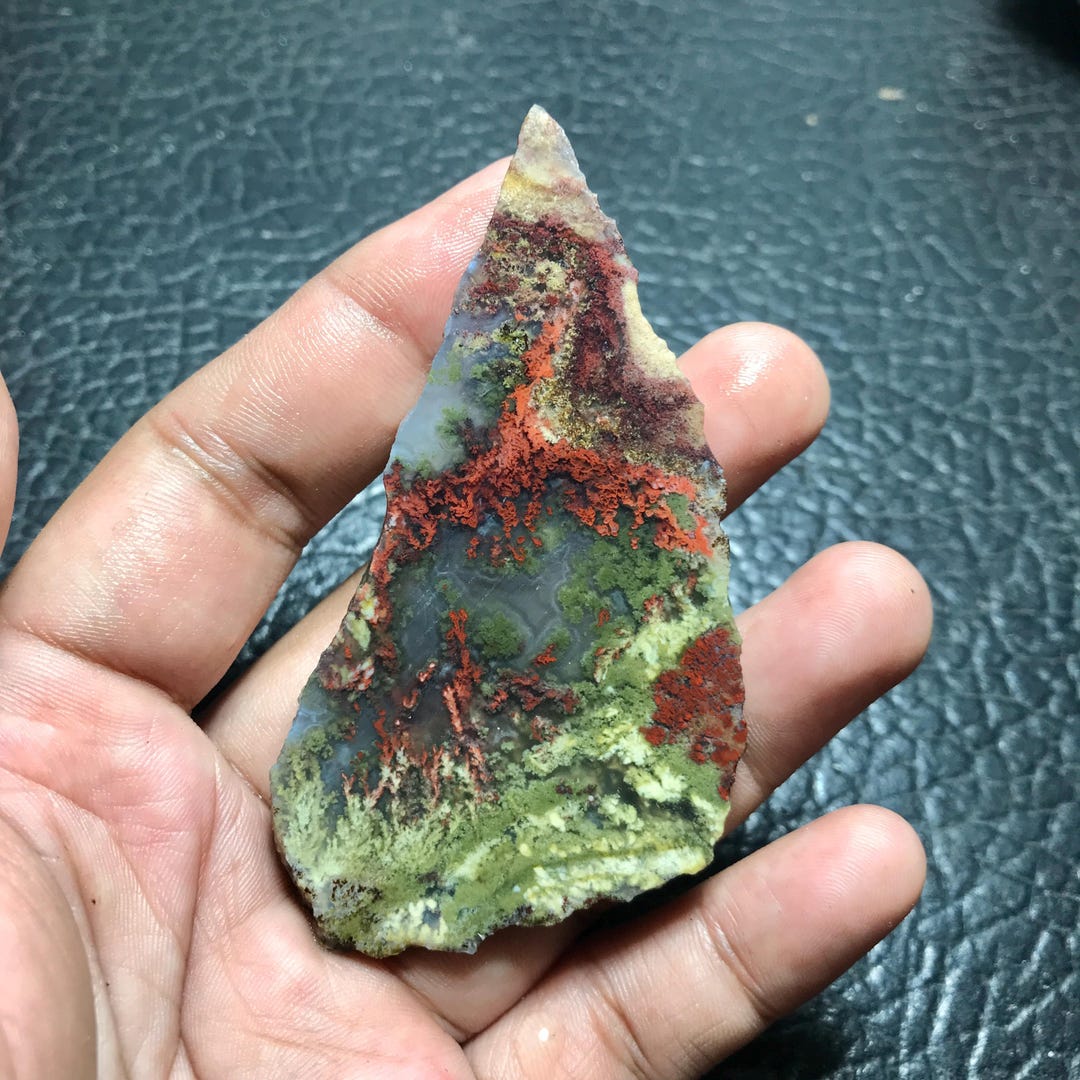 Moss Agate With Plume unpolished Slabs 46x18x4 Mm, Jewelry, Gifts for ...