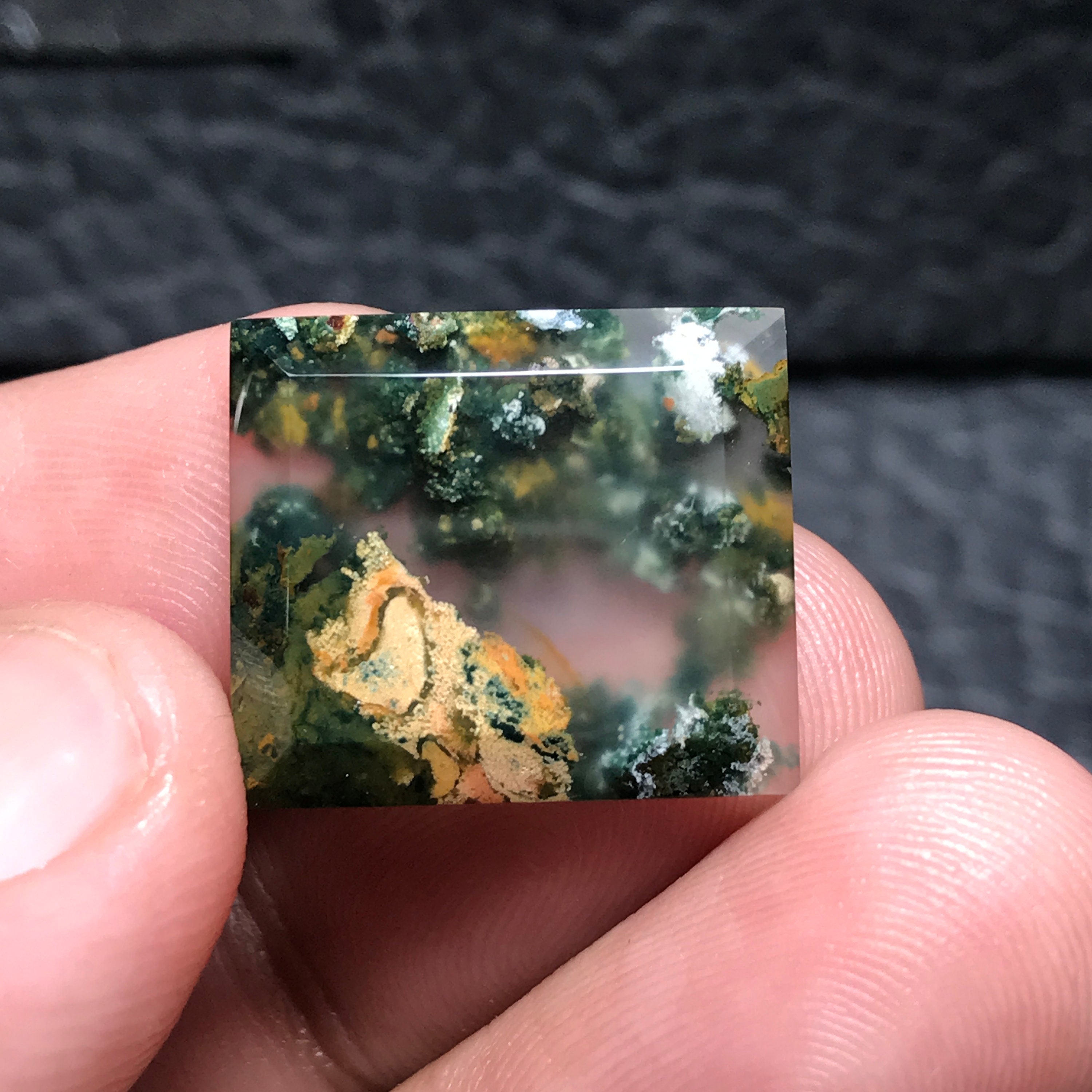 Scenic Moss Agate Emerald Cut Java Moss Gemstone for - Etsy