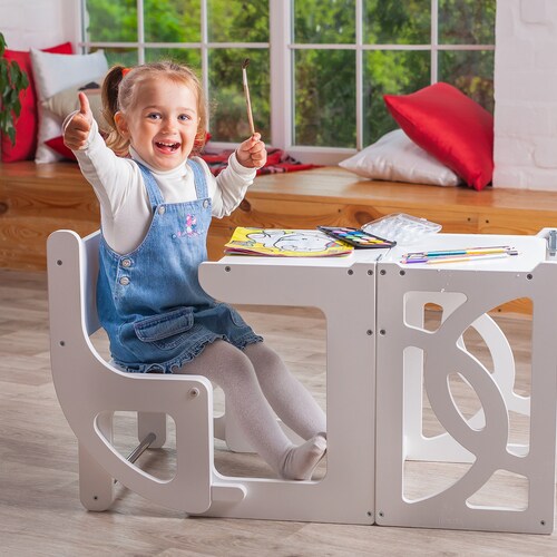 Convertible Learning Kitchen Tower Table 2in1 Montessori | Etsy