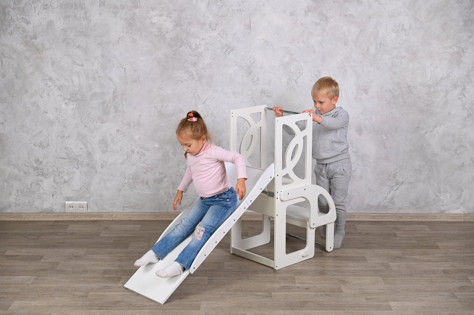 Convertible Toddler Tower & Table WITH BACK and Wooden Kids - Etsy