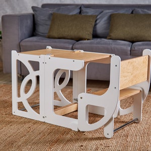 Convertible Toddler Tower & Table WITH BACK, Kitchen Help Tower ...