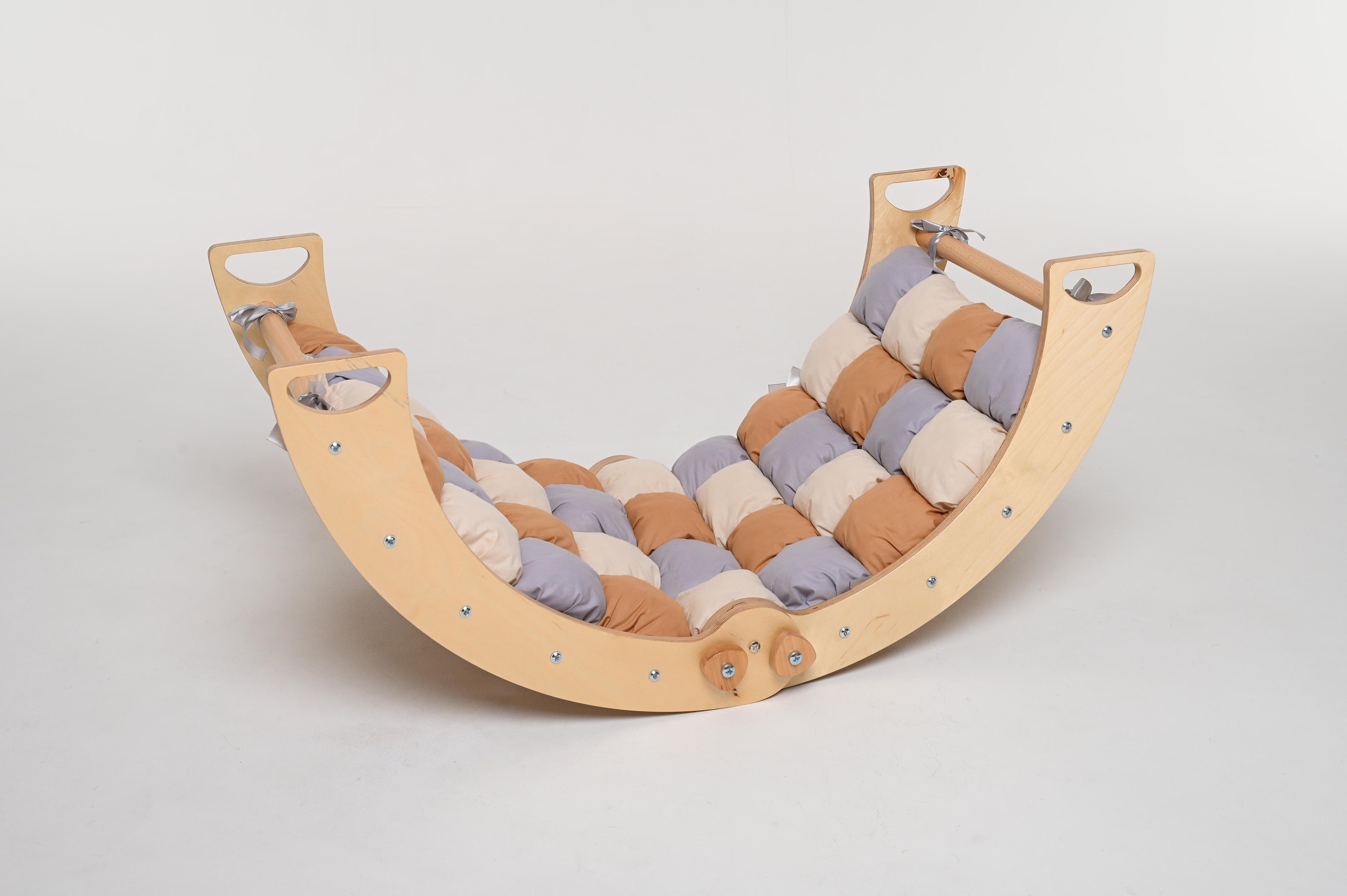 Foldable Climbing Arch Rocker & Pillow, Arch Rocker Cushion, Montessori ...