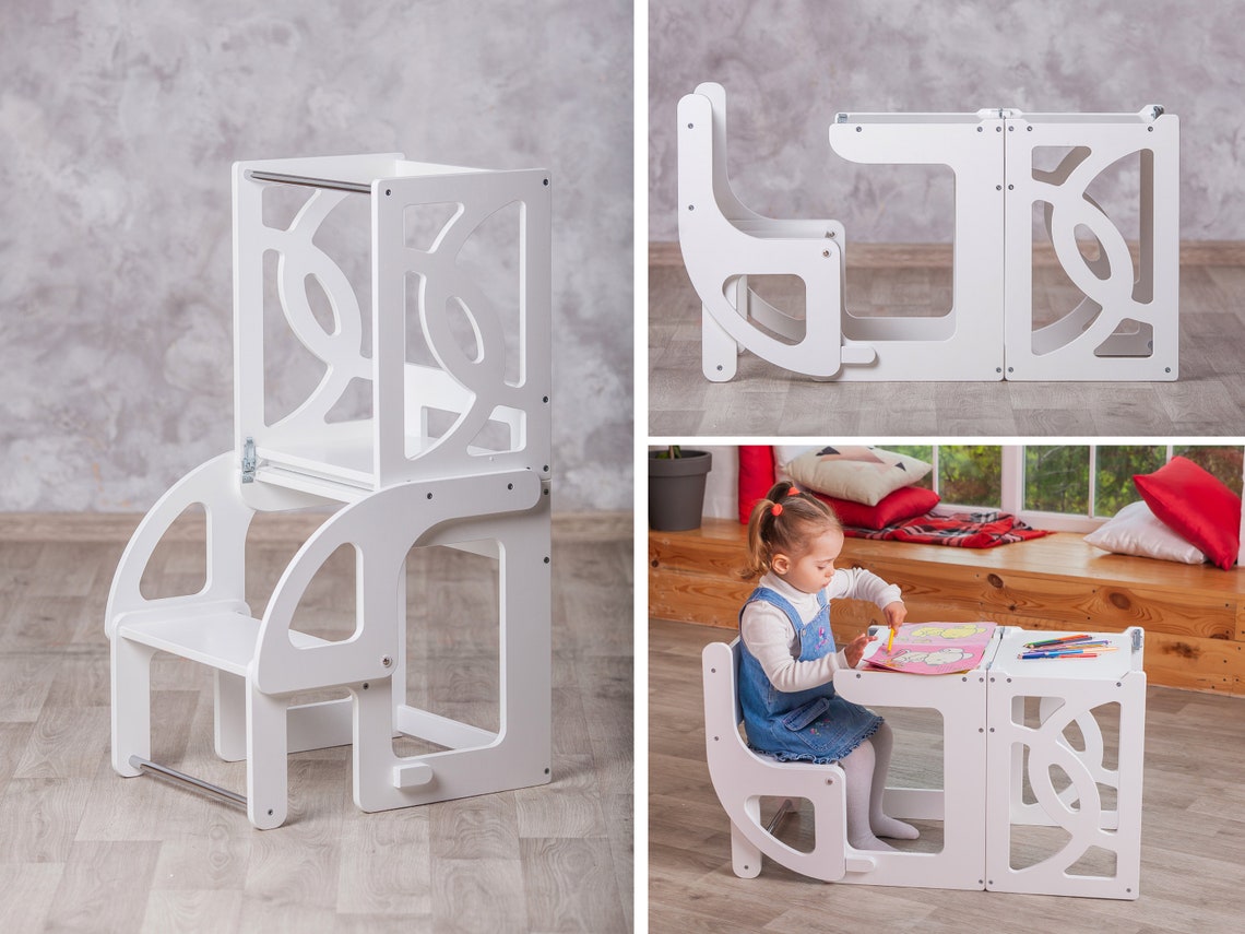 Montessori learning stool Table & Chair learning toddler | Etsy
